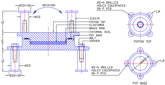 PTFE POT Bearings, PTFE POT Bearing, Manufacturer, Exporter, India
